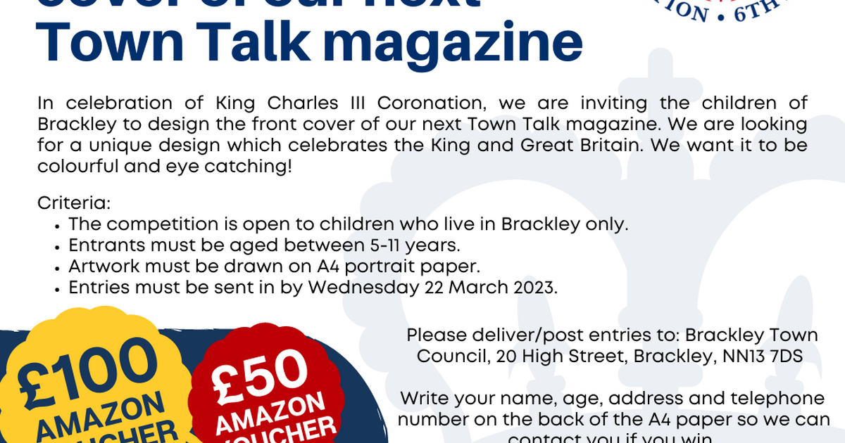 Design the cover of our next Town Talk magazine!