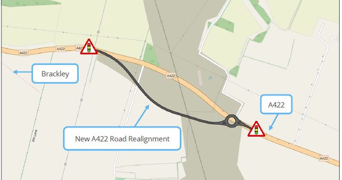 Notice of traffic management, A422, Westbury