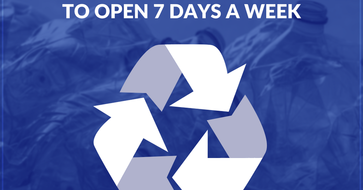 Recycling centres to open 7 days a week